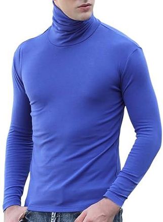 Generic Pull à col haut pour homme - Manches longues - Doux - Tricoté - Style basique - Pour vêtements décontractés et thermiques - Couches de sous-vêtements,