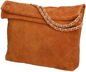 Gave Lux Sac &agrave; bandouli&egrave;re pour femme en cuir v&eacute;ritable Made in Italy 32x34x6 cm GLX228103923FBG, Cuir fonc&eacute;, Taille unique