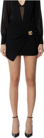 Elisabetta Franchi Femme, Jupes, Noir, Taille: 44 FR Wrap Mini Skirt