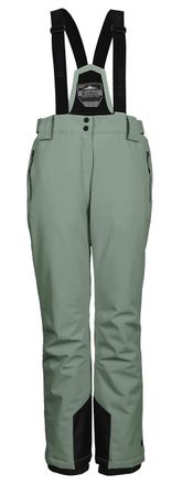 Killtec Damen Ksw 249 Wmn Pnts Funktionshose Skihose Mit Abnehmbaren Trägern, Kantenschutz Und Schneefang, Grün/Grau, 44 EU