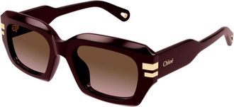 Chlo&eacute; Audace Evolution Rechteckige Sonnenbrille - - Accessories - Damen - Rot - 53 MM