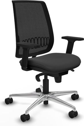 Piqueras y Crespo 8-Stunden-Schreibtischstuhl mit 2D-Armen, h&ouml;henverstellbare Lendenwirbelst&uuml;tze, ausgestattet mit 5 Positionen und injiziertem Schaumstoff, Schwarz/Dun