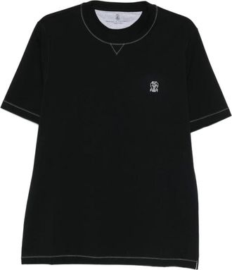 Brunello Cucinelli Homme, Tops, Noir, Taille: 3XL T-Chemises