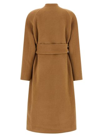 Khaite Womens Brown Wool Coat Clothing