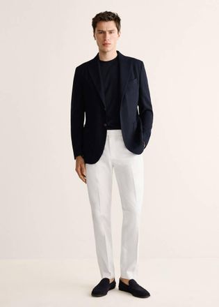 Mango Pantalon slim-fit coton blanc cass&eacute; - Homme - 40 - MANGO MAN