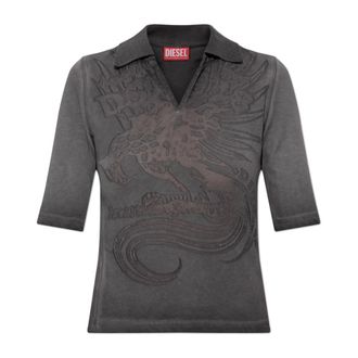 Diesel Femme, Tops, Gris, Taille: 40 FR Polo T-Bea