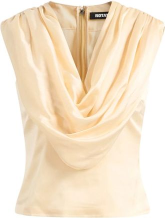 Rotate Rotate Birger Christensen, Femme, Tops, Jaune, Taille: 34 FR Chiffon Cape Top