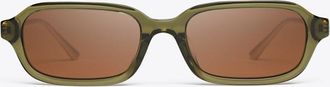 Tory Burch Rechteckige Kira Sonnenbrille aus Metall
