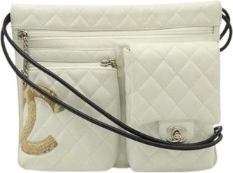 Chanel Pre-owned Sac port&eacute; &eacute;paule Cambon Soft Calf - Femme - Pre-owned - Beige - Taille: ONE Size