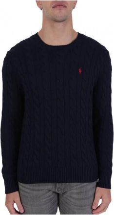 Ralph Lauren Homme, Pulls, Bleu, Taille: XL Pull en coton &agrave; maille torsad&eacute;e