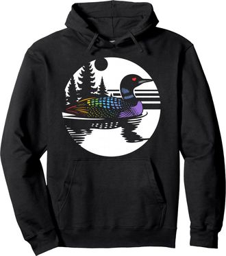 Trendy Apparel Circular Rainbow Common Loon Pullover Hoodie