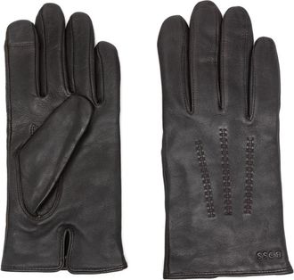 BOSS Lederhandschuhe mit Logo - Braun