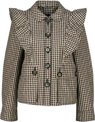 Maison Common Damen Jacke mit R&uuml;schen