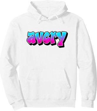 BDAZ Avery Graffiti Personalisierter Name Blau Rosa Frauen M&auml;dchen Pullover Hoodie
