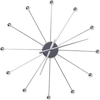 Kare Design Design Wanduhr Like Umbrella Balls, Chrom, 60cm Durchmesser, Uhr, Sthalgestell, Quarzuhrwerk, Batterie nicht inklusive