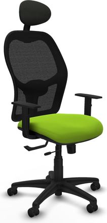 Piqueras y Crespo Parkett-B&uuml;rostuhl mit 1D-Armen, h&ouml;henverstellbarer Lendenwirbelst&uuml;tze und festem Kopfteil, ausgestattet mit Syncro/Traslack und Schneideschaum, Schwar