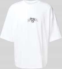 Review Oversized T-Shirt mit geripptem Rundhalsausschnitt