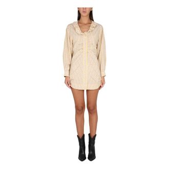 Isabel Marant Korallenfarbenes Hemdblusenkleid - - Dresses - Damen - Gelb - M