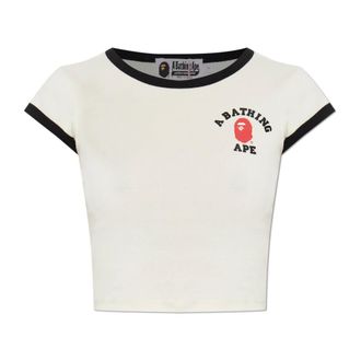 A Bathing Ape A Bathing Ape, Femme, Tops, Beige, Taille: 40 FR Logo Top