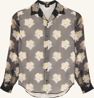 Fendi Seidenhemd Comfort Fit schwarz