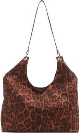 Generic Sac &agrave; main vintage pour femme avec imprim&eacute; gu&eacute;pard - Grande capacit&eacute; - Sac &agrave; main vintage - Pour voyage, shopping, usage quotidien, marron, 20*10*17 C