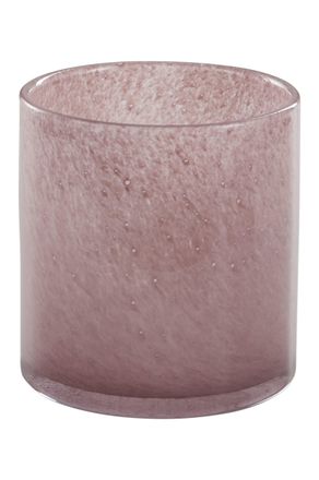 Jotex Jotex Boss Glas Teelichthalter, Kerzenhalter Teelicht, einzigartige handgemachte Deko, 16 cm hoch - Rosa, Ø 15 cm