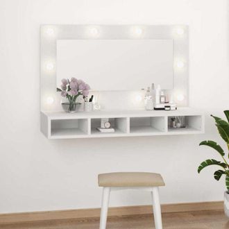 vidaXL Spiegelschrank mit LED Wei&szlig; 90x31,5x62 cm vidaXL