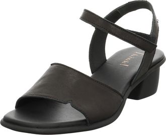 Think Damen VIVI chromfrei gegerbte nachhaltige Sandale, SCHWARZ 0000