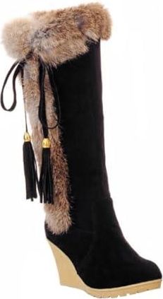 Valiclud Bottes &agrave; Talons &Eacute;pais en Su&eacute;dine Noire Bottes Longues Montantes pour Femmes Doublure Chaude en Fourrure Int&eacute;gr&eacute;e Hivernales &Eacute;l&eacute;gantes Taille 38 Chauss