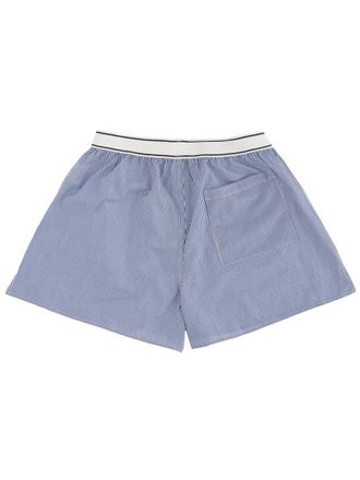 Sporty & Rich Striped Cotton Shorts - Blue