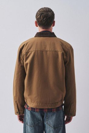 Next Canvasjacke Wasserabweisende Arbeitsjacke mit Teddyfell-Futter (1-St)