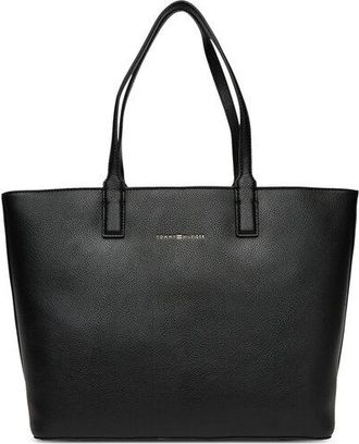 Tommy Hilfiger Handtasche Th Logotape Tote AW0AW17449 Schwarz