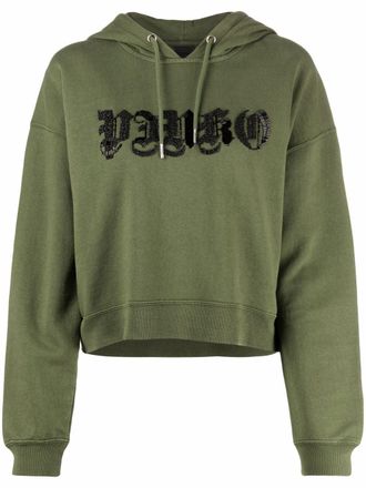 Pinko Velleja Hoodie mit Logo-Detail - Gr&uuml;n