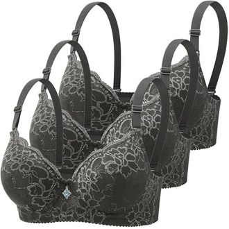 Generic Soutien-gorge classique en dentelle pour femme avec armatures, 3 pi&egrave;ces, ensemble de soutien-gorge avec bustier r&eacute;glable, ensemble de soutien-gorge co