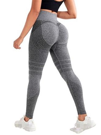 Generic Leggings &agrave; bande de r&eacute;sistance pour femme, taille haute avec bandes de r&eacute;sistance int&eacute;gr&eacute;es pour yoga, gym, entra&icirc;nement, gris clair, XXL