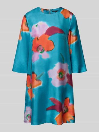 Luisa Cerano Knielanges Kleid aus Seide mit Rundhalsausschnitt