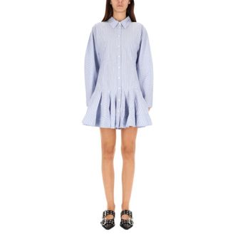 Ganni Gestreiftes Mini-Hemdblusenkleid - - Dresses - Damen - Blau - M