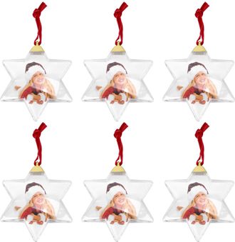 IFUNDOM Foto-bastel-hängeornamente 6 Stück Sternform Sicheres Kunststoffmaterial Für Weihnachten