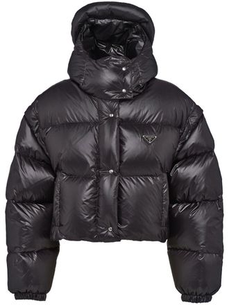 Prada Wendbare Re-Nylon Daunenjacke - Schwarz