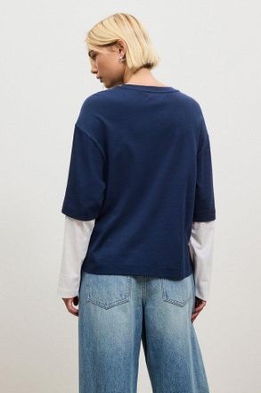 Next Langarmshirt Relaxed Fit Langarmshirt in Lagenoptik (1-tlg)