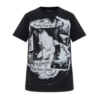 Dolce & Gabbana T-Shirt mit Druck - - Tops - Damen - Schwarzk - XS