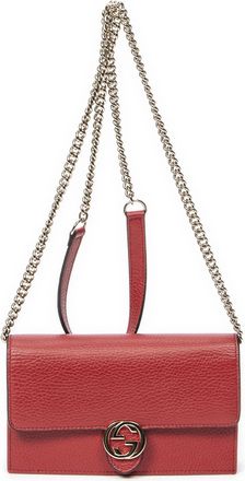 Gucci Crossbody Bags - Interlocking G Wallet On Chain - Gr. unisize - in Rot - f&uuml;r Damen
