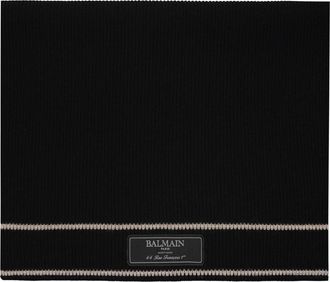 Balmain Homme, Accessoires, Noir, Taille: ONE Size Ribbed Knit Scarf
