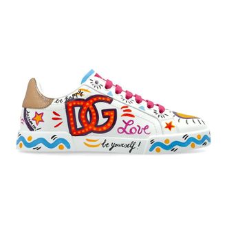 Dolce & Gabbana Ledersneaker mit Logo - - Shoes - Damen - Mehrfarbig - 36 EU