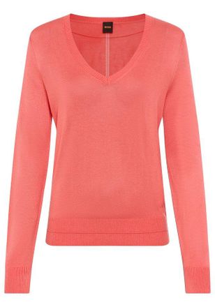 HUGO BOSS Strickpullover Fiaffella Premium Damenmode mit Ajour&eacute;-Detail hinten
