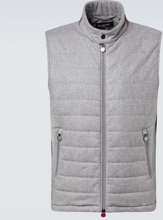 Kiton Weste aus Kaschmirgemisch mit Veloursleder