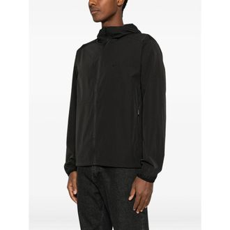 HUGO BOSS Logo-Print Hooded Jacket - Black