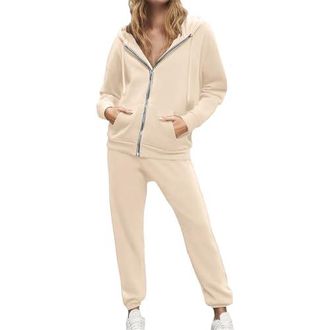 Generic Ensemble de v&ecirc;tements de d&eacute;tente pour femme avec pantalon Plus loisirs dhiver en peluche pour femme Ensemble de gym en polaire V&ecirc;tements de sport pour