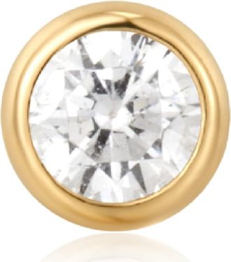 Ania Haie Damen Einzel Ohrstecker SUNSHINE CHASER Barbell aus 925 Sterling Silber 14k vergoldet, besetzt mit einem Zirkonia, Größe: 5 mm, inkl. Geschenkverpacku