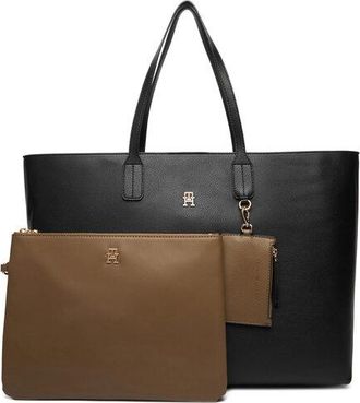 Tommy Hilfiger Handtasche Th Icon Tote AW0AW18173 Schwarz